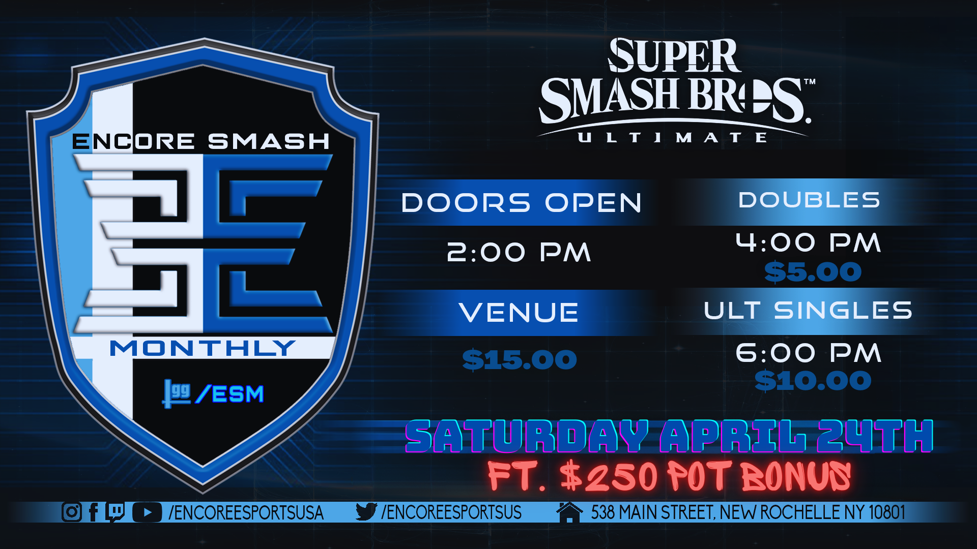 Smashers App - Encore Smash Monthly #45 - $250 Pot Bonus